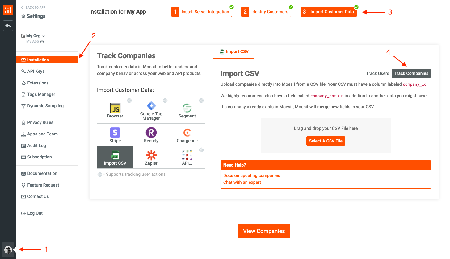 Importing Customer Data From Csv Moesif Docs
