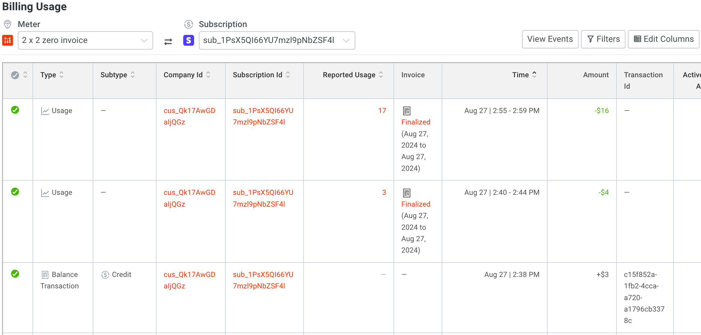 Credit Usage Metrics & Reporting | Moesif Docs