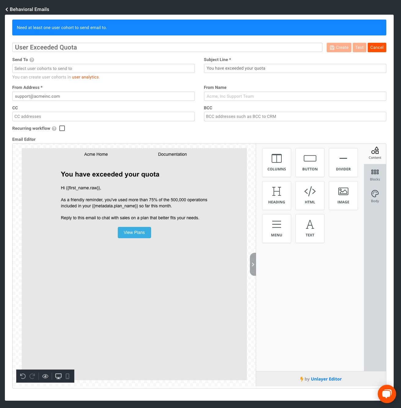 Setup Behavioral Emails | Moesif Docs