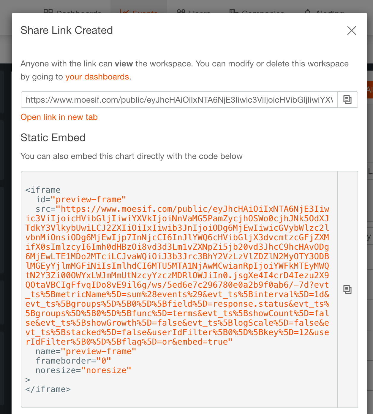 Creating a Dashboard | Moesif Docs