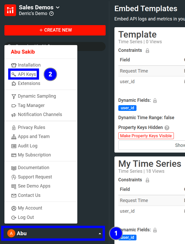 Managing Embedded Templates Moesif Docs