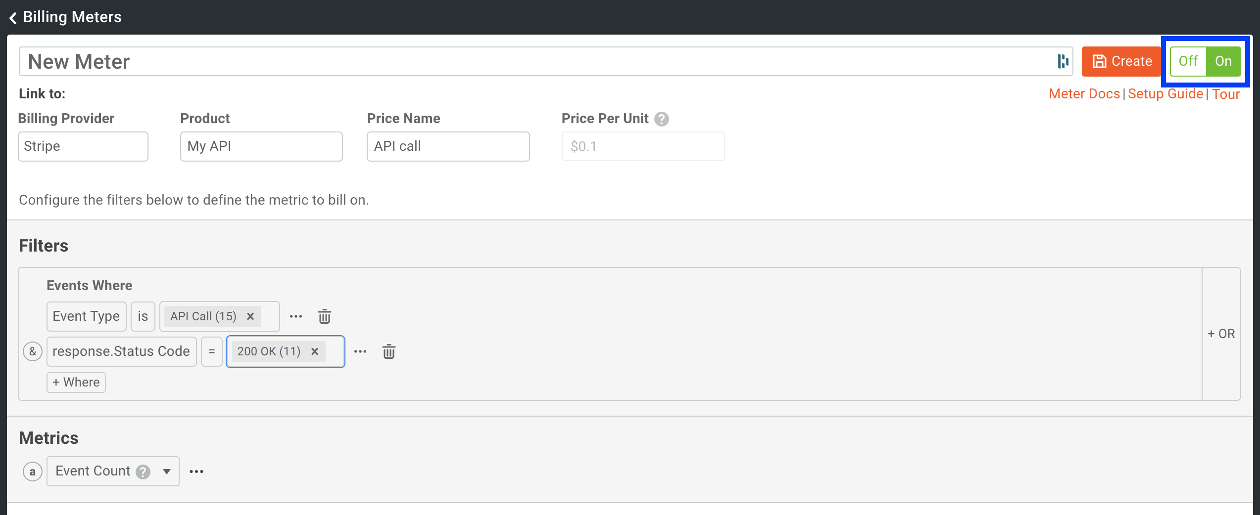 Creating Billing Meters | Moesif Docs