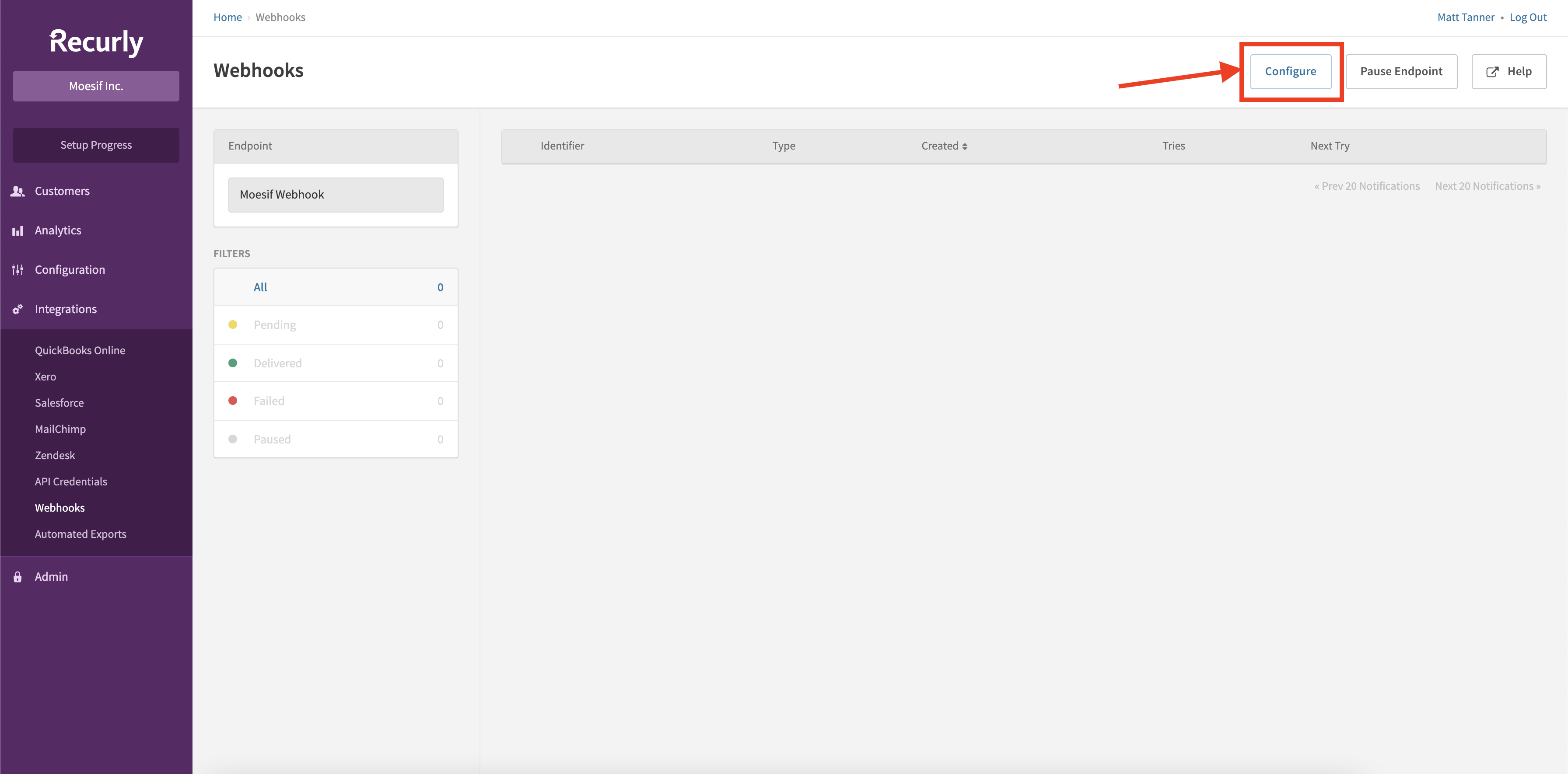 Integrating with Recurly | Moesif Docs