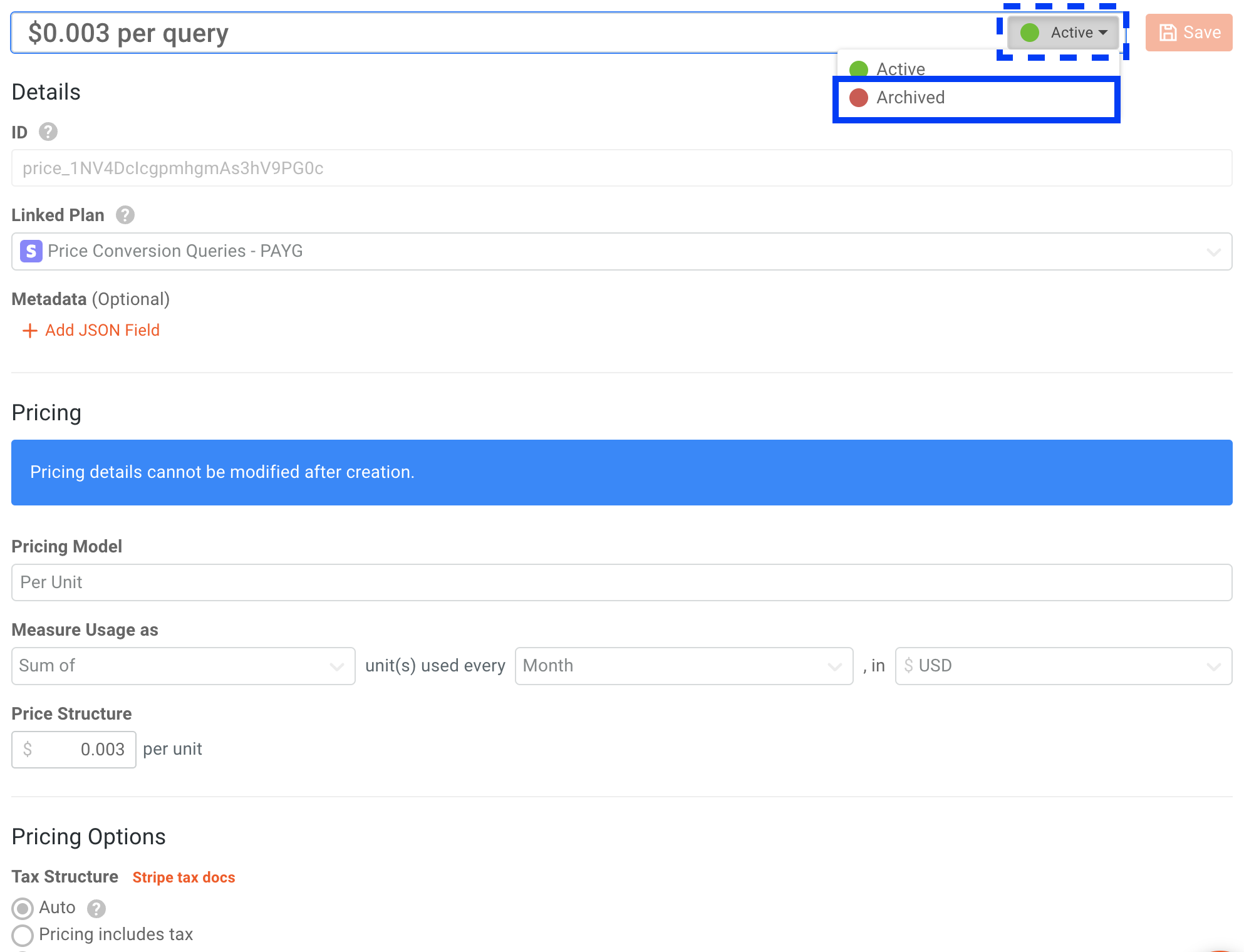 Managing Prices in the Product Catalog | Moesif Docs
