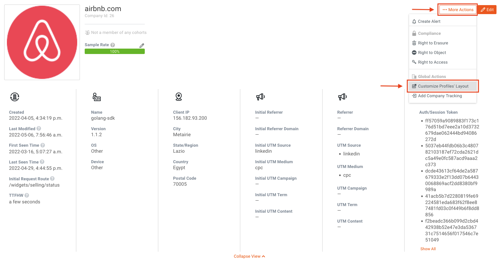 Profile View | Moesif Docs
