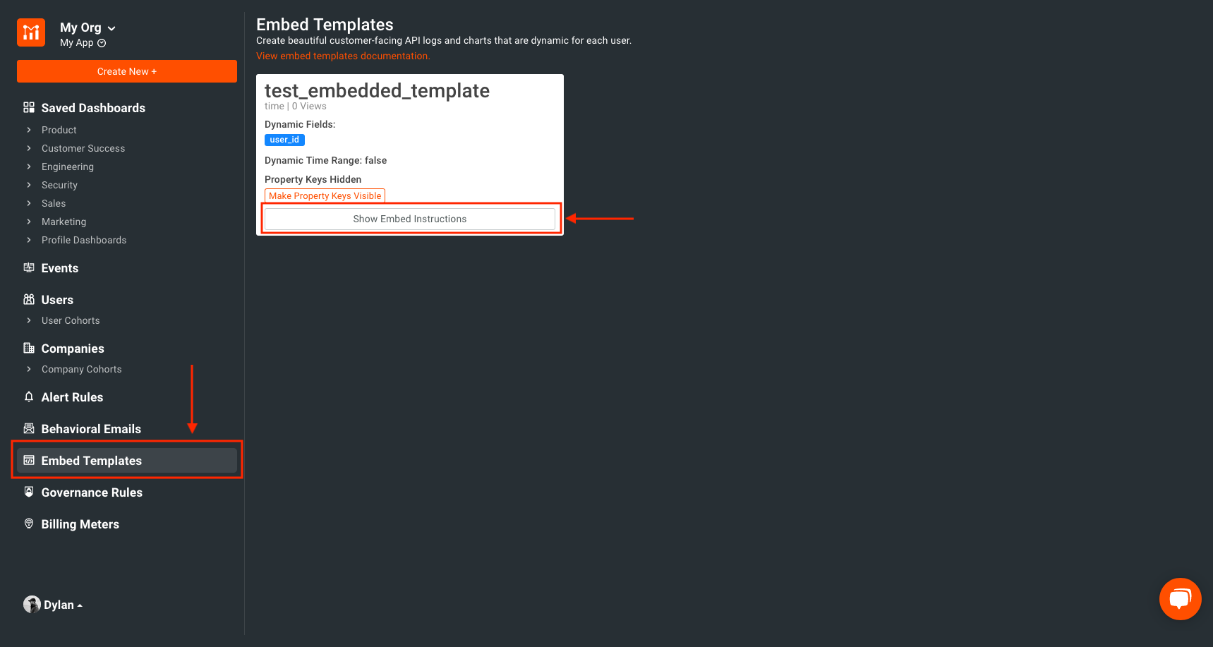 Creating And Using Embedded Templates Moesif Docs