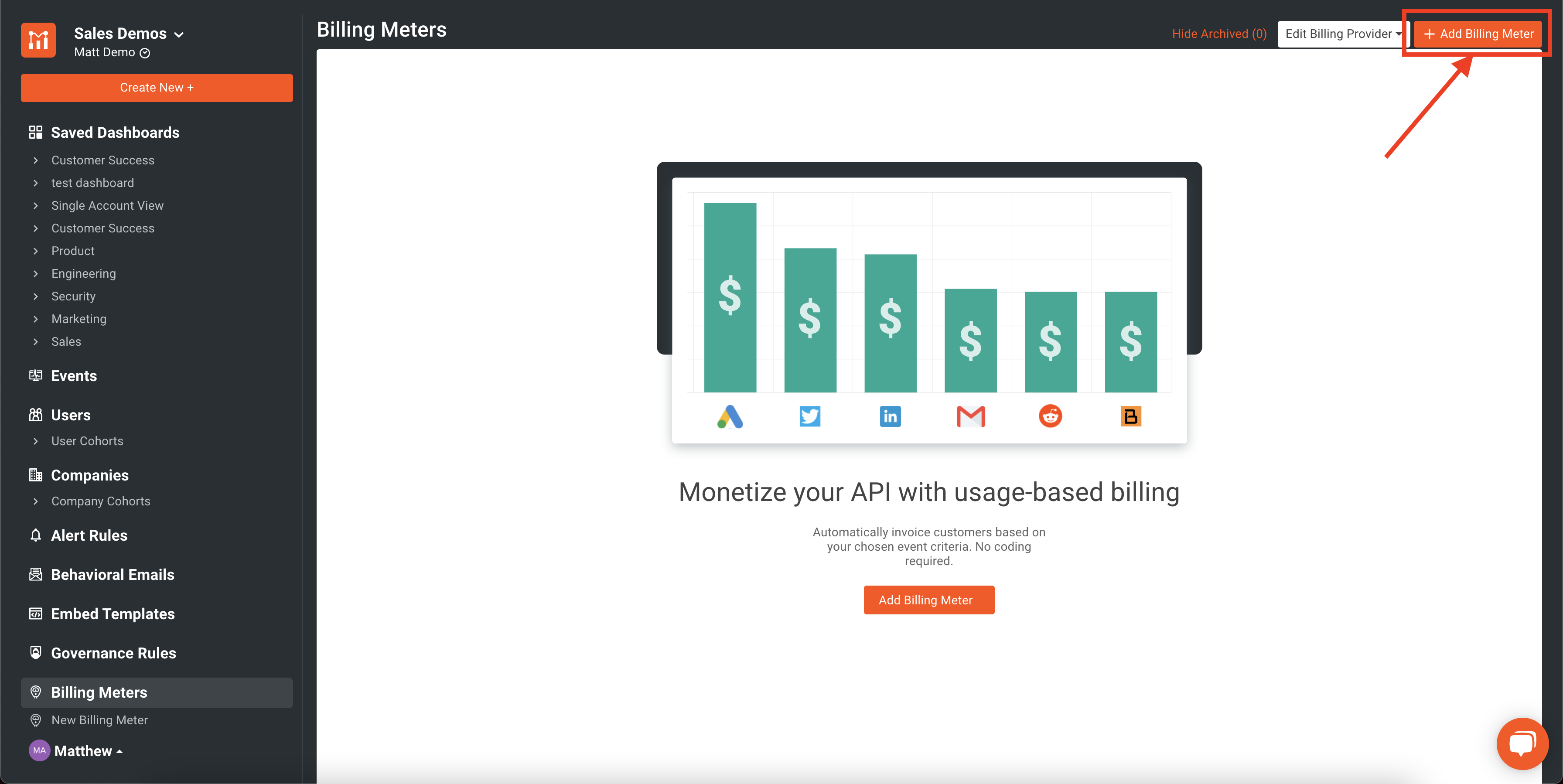 Creating a Billing Meter With Stripe | Moesif Docs