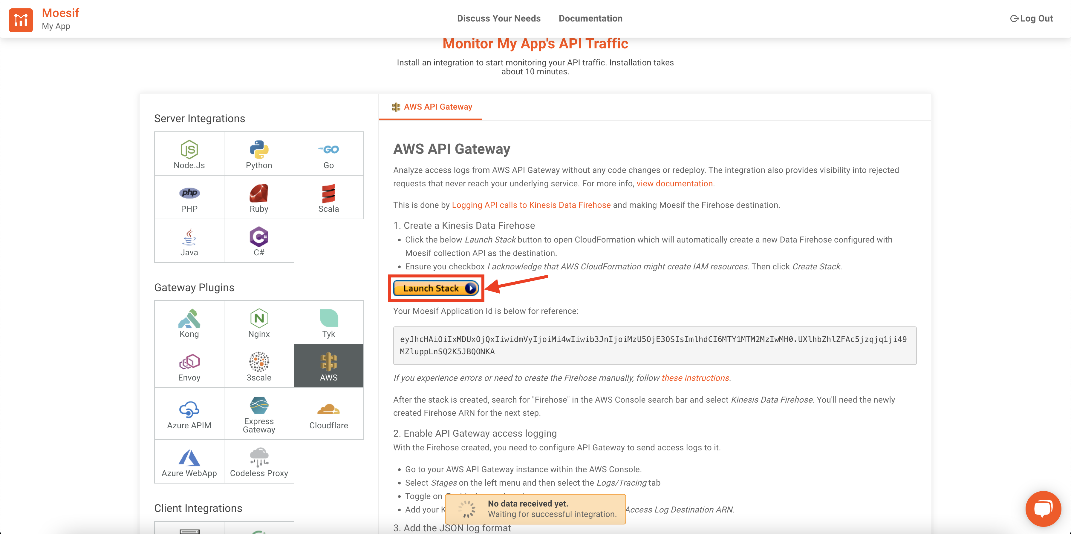 Integrating with AWS API Gateway | Moesif Docs