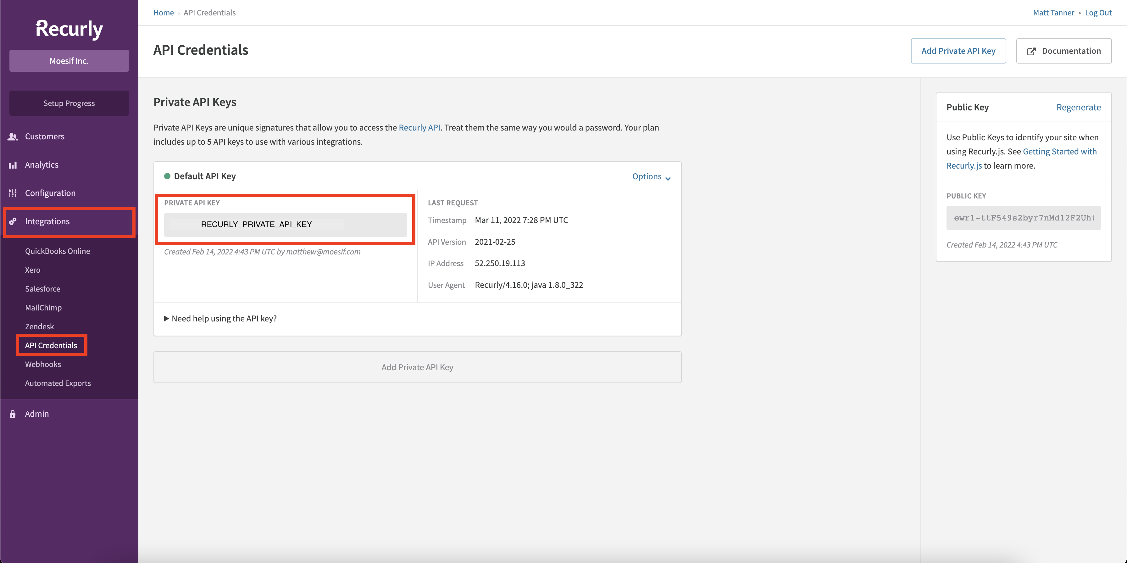 Creating a Billing Meter With Recurly | Moesif Docs