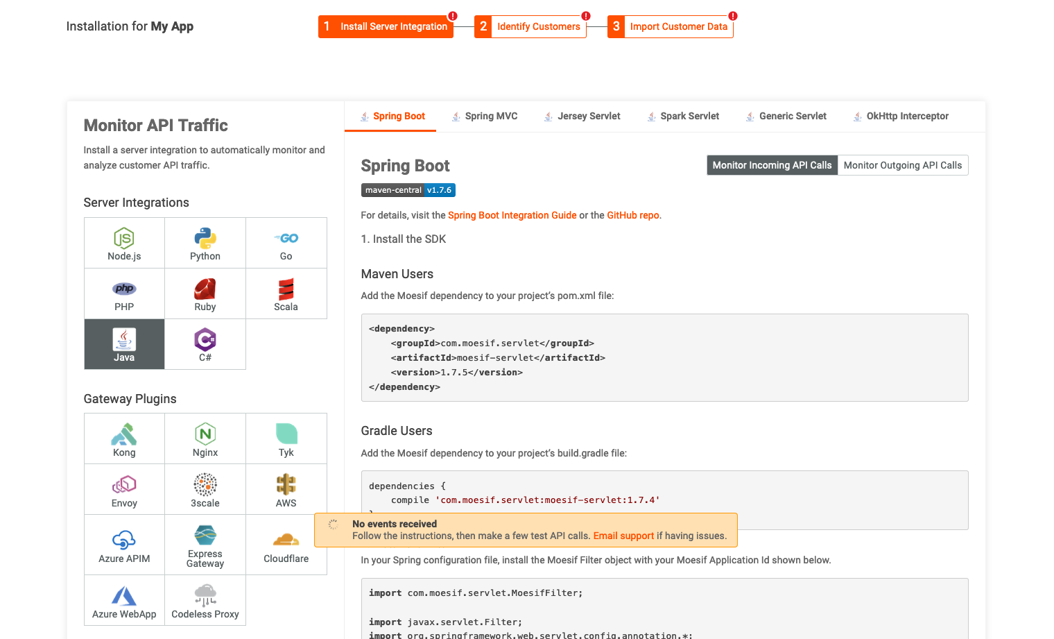 Integrating with Java Spring Boot APIs | Moesif Docs