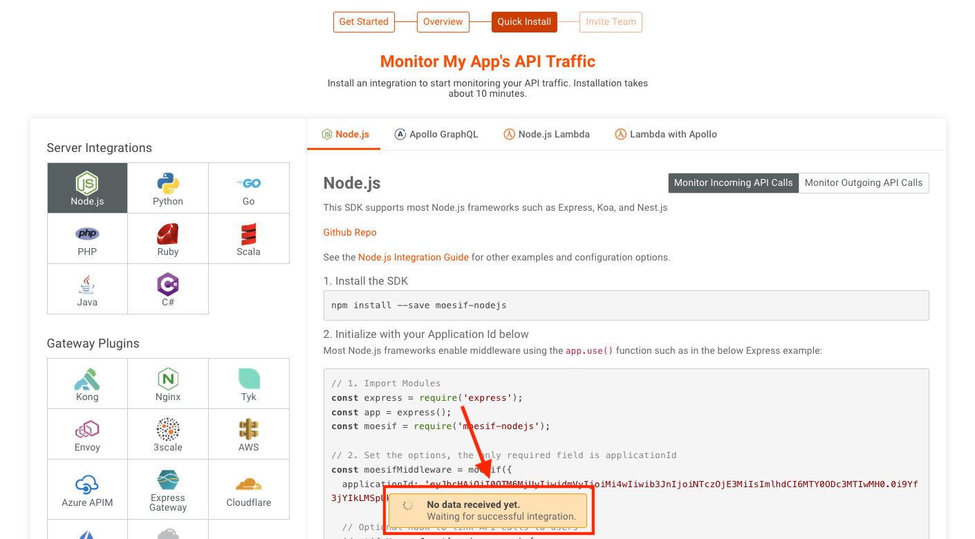 Integrating With Node.js REST APIs | Moesif Docs